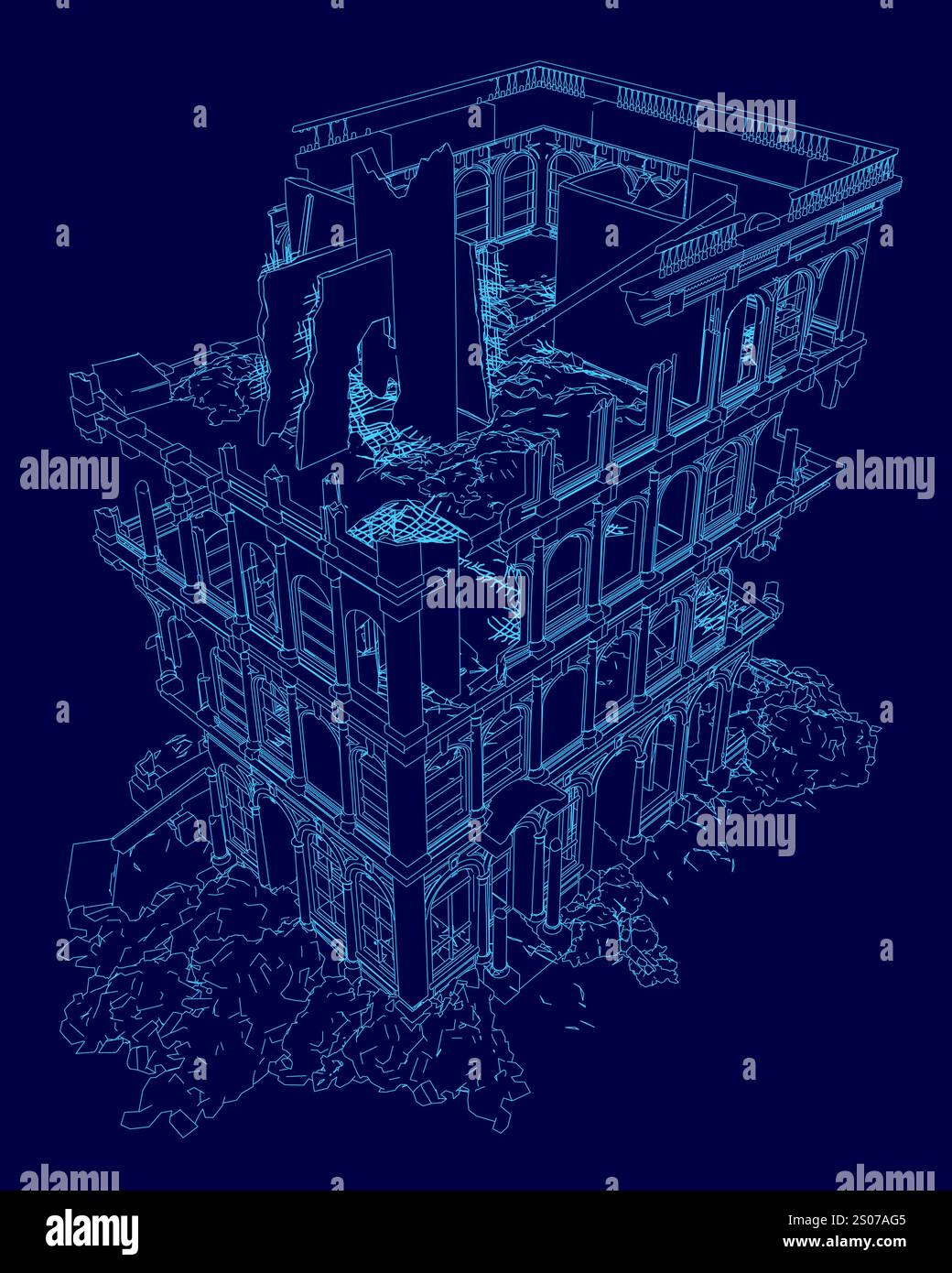 Rubble tower Stock Vector Images - Alamy