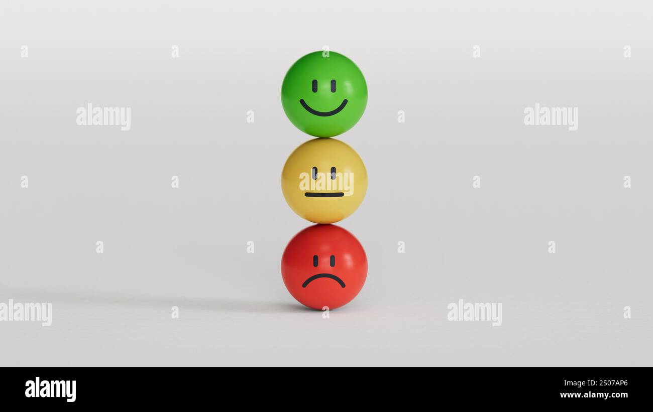 Set of emoji emoticons with sad and happy mood, evaluation ...