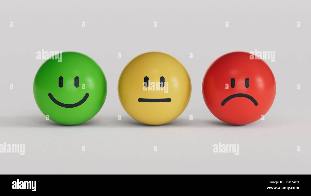 Set of emoji emoticons with sad and happy mood, evaluation ...