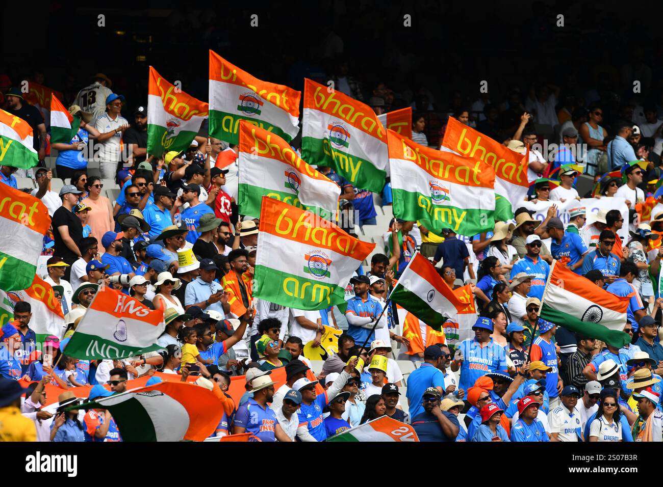 MELBOURNE AUSTRALIA. 26th Dec 2024. India Fans wave their country’s ...