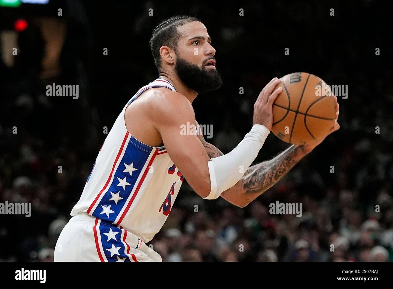 Philadelphia 76ers' Caleb Martin plays against the Boston Celtics ...
