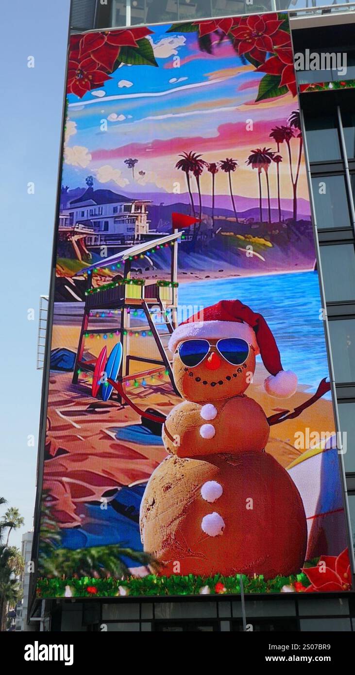 Los Angeles, California, USA 23rd December 2024 Christmas Snowman on ...