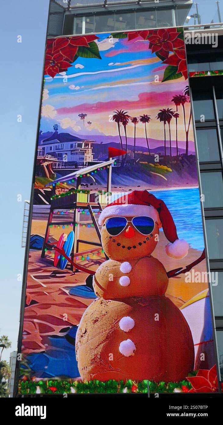 Los Angeles, California, USA 23rd December 2024 Christmas Snowman on ...