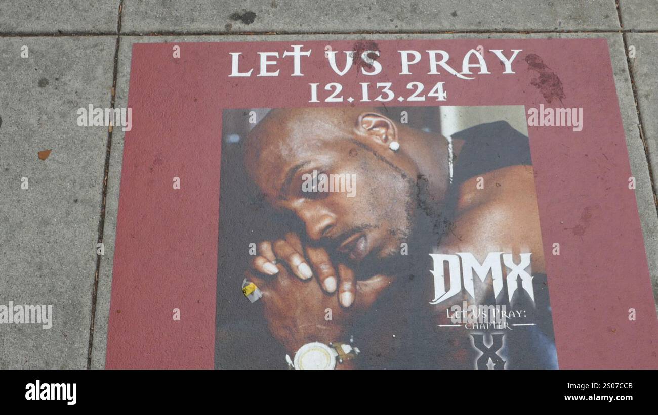 Los Angeles, California, USA 23rd December 2024 Rapper DMX Sidewalk Art ...