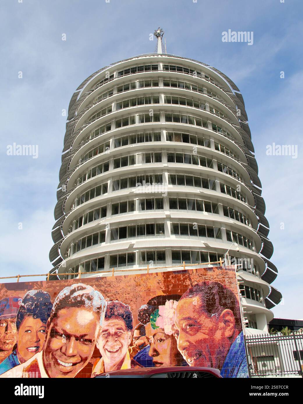 Capitol Records Building Music Mural Hollywood Los Angeles Architecture ...