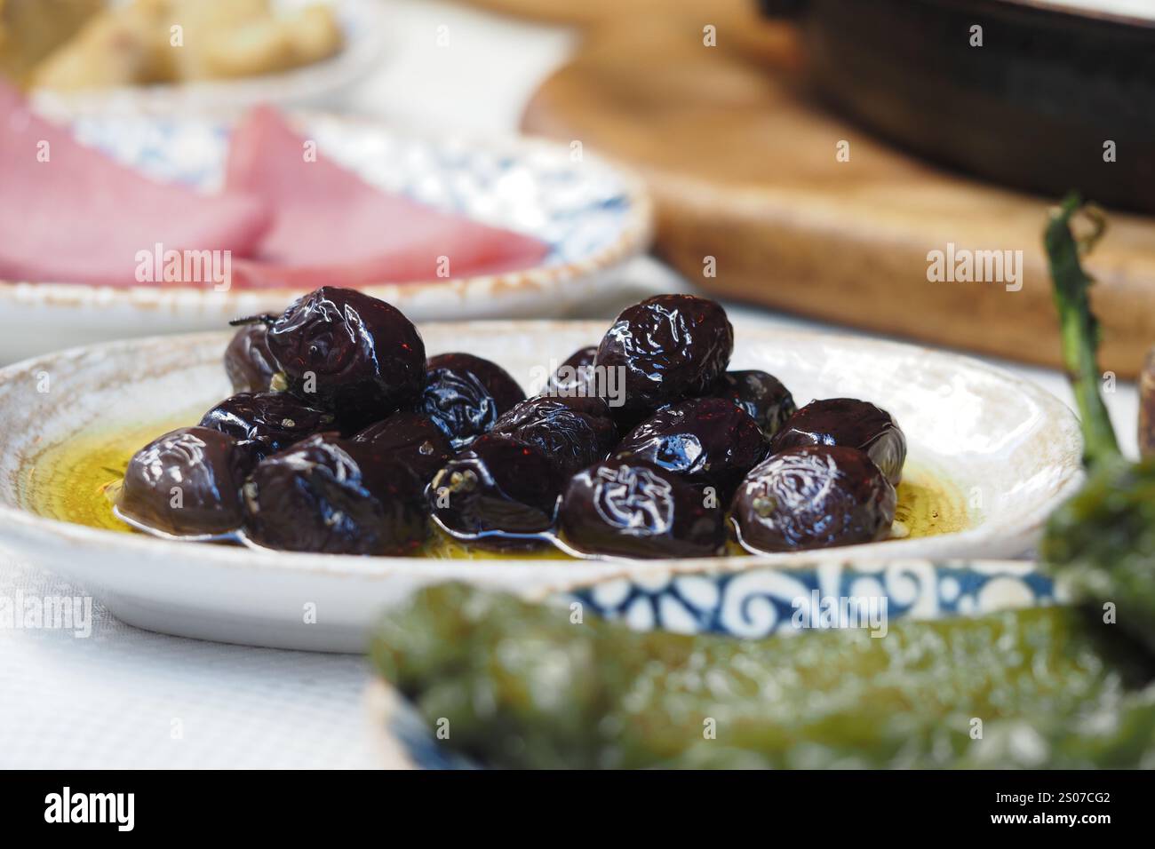 Delicious Savory Mediterranean Olives drizzled with Aromatic Olive Oil ...