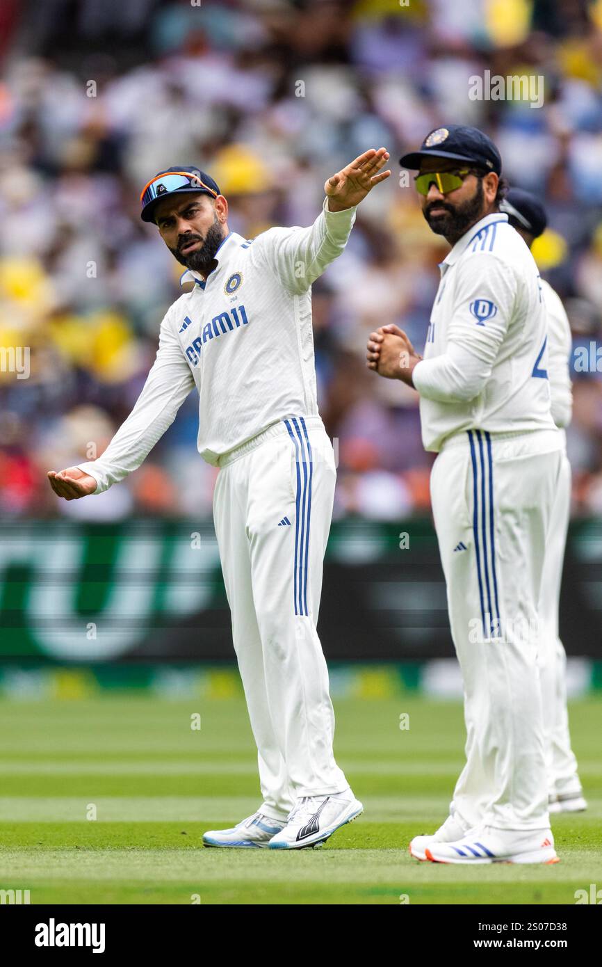 Melbourne, Australia, 26 December, 2024. Virat Kohli of India adjusting ...