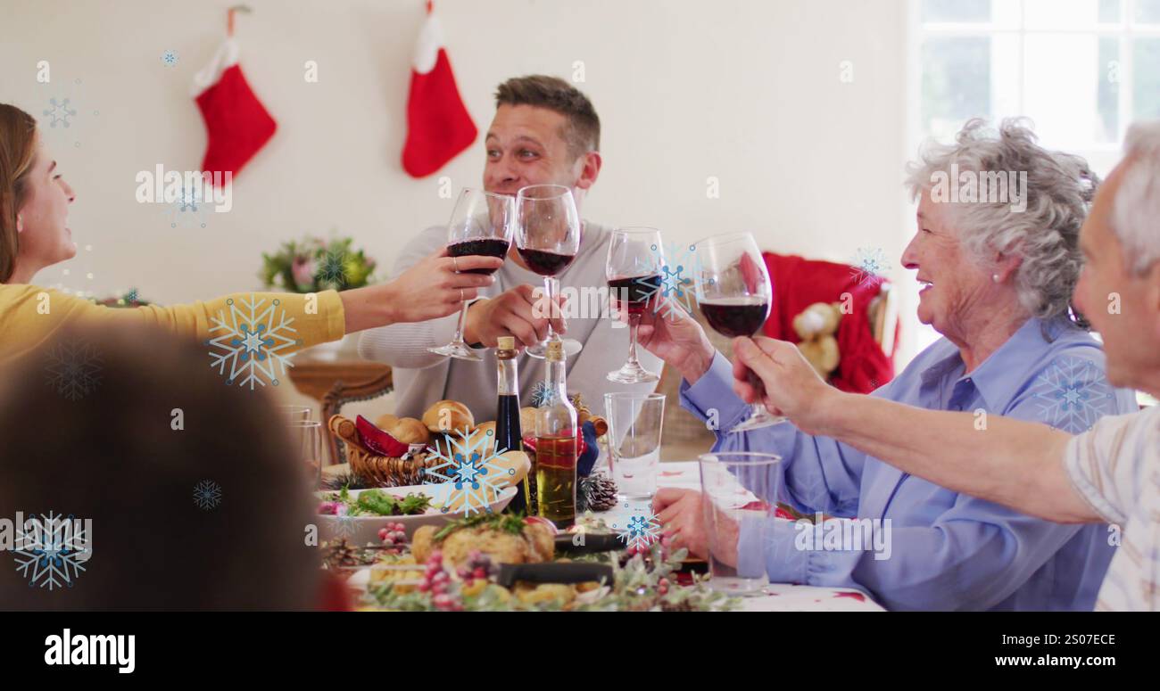 Animation snow falling over people hi-res stock photography and images ...