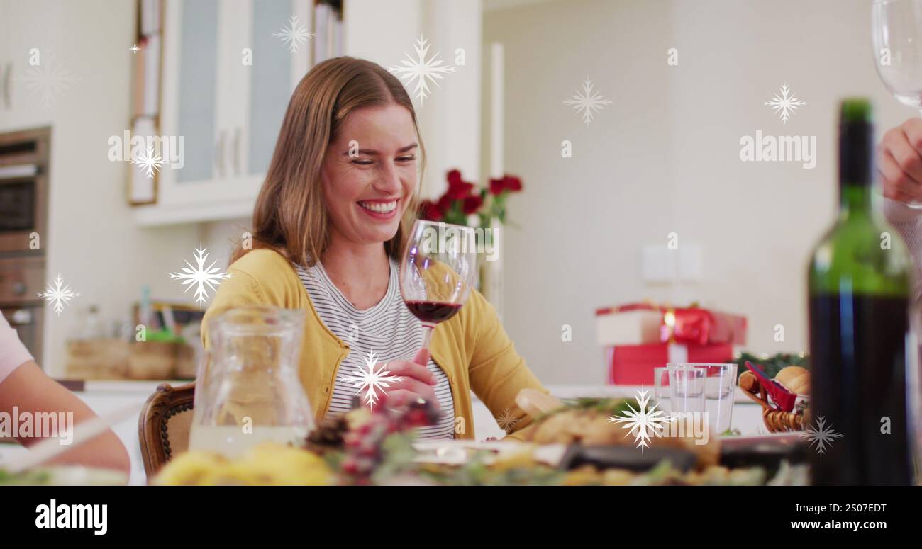 Animation snow falling over people hi-res stock photography and images ...