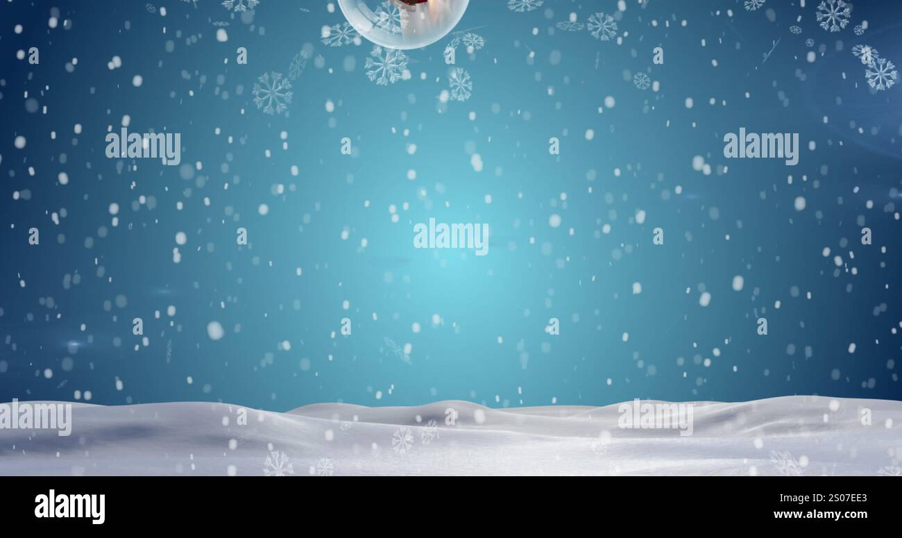 Animation christmas baubles over scenery hi-res stock photography and ...