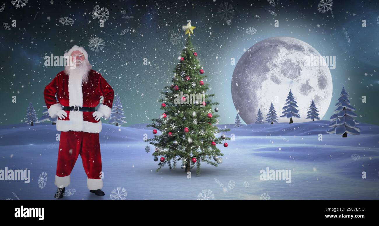 Animation snow falling over people hi-res stock photography and images ...