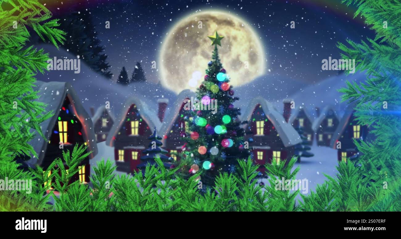 Animation christmas shooting star snow hi-res stock photography and ...