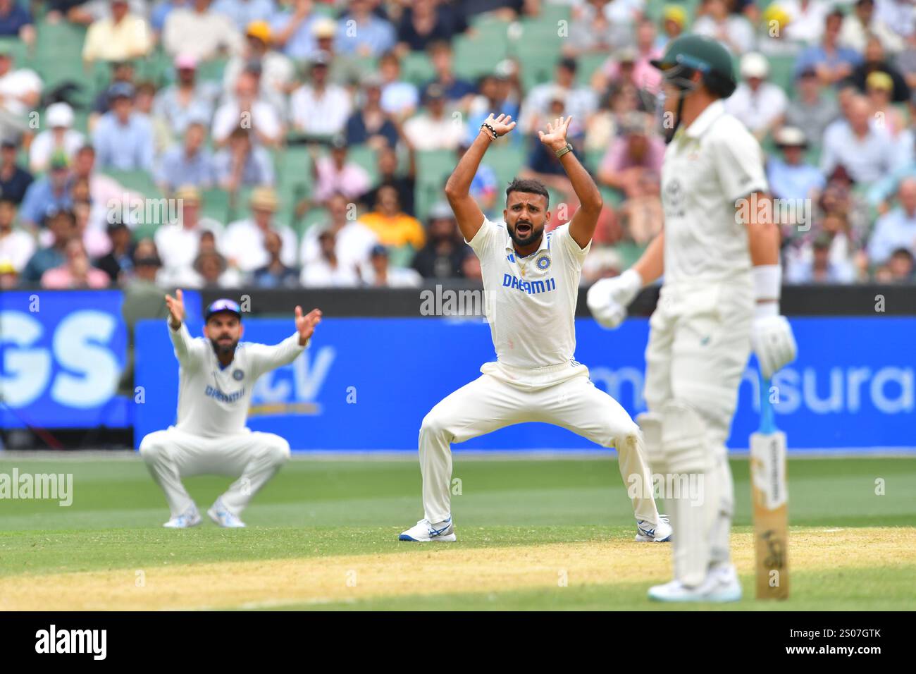 MELBOURNE AUSTRALIA. 26th Dec 2024. Indian bowler Akash Deep appeals to ...