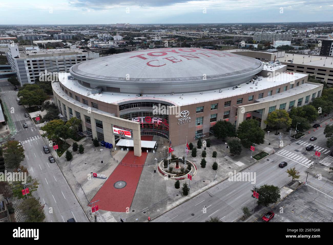 A general overall aerial view of the Toyota Center, Monday, Dec. 23 ...