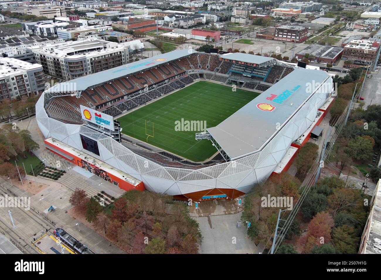 A general overall aerial view of Shell Energy Stadium, Monday, Dec. 23 ...