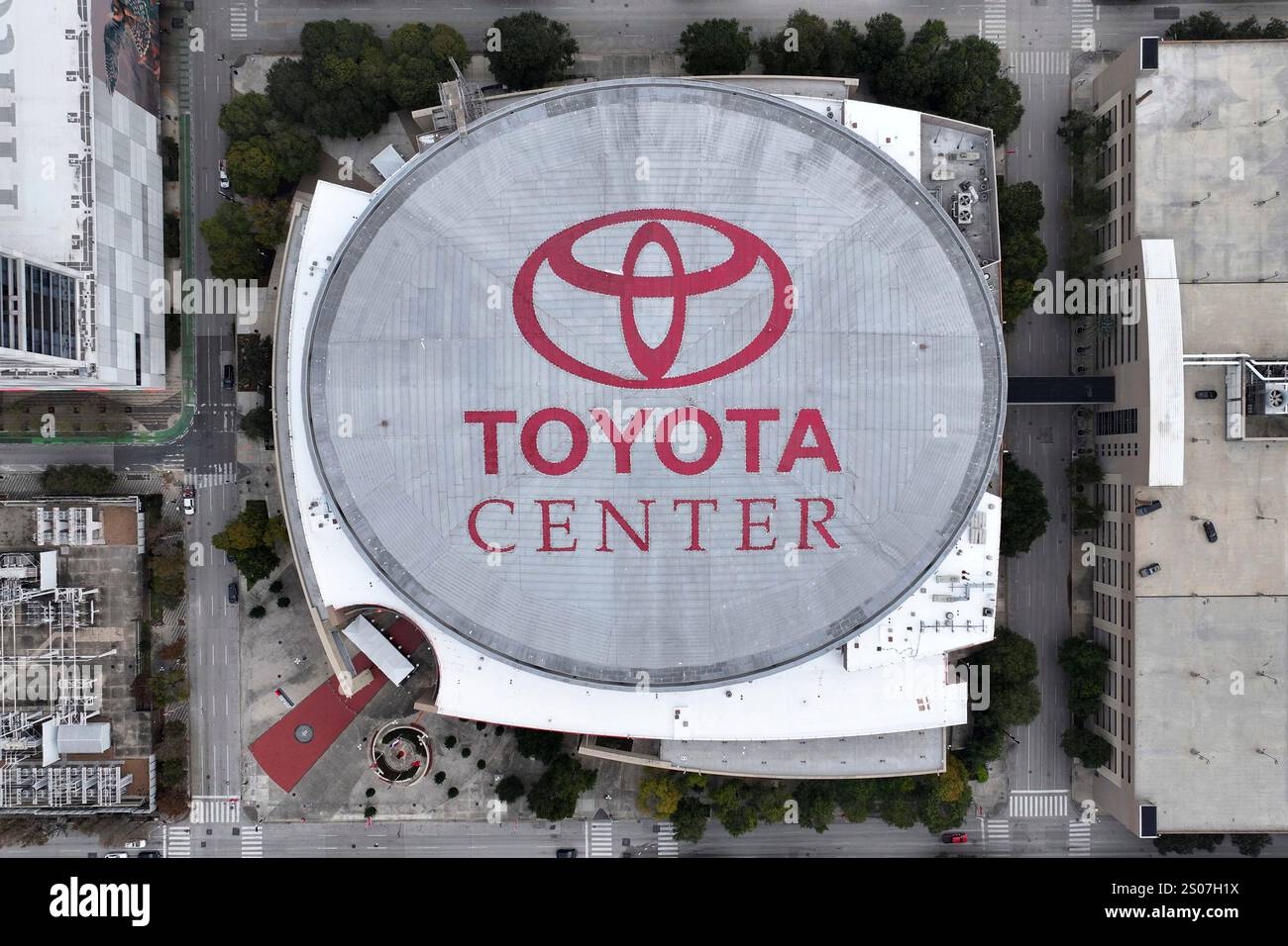 A general overall aerial view of the Toyota Center, Monday, Dec. 23 ...