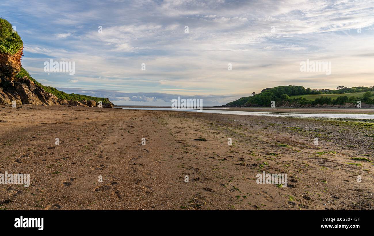 Wonwell Beach and low tide on the River Erme near Mothecombe, Devon ...