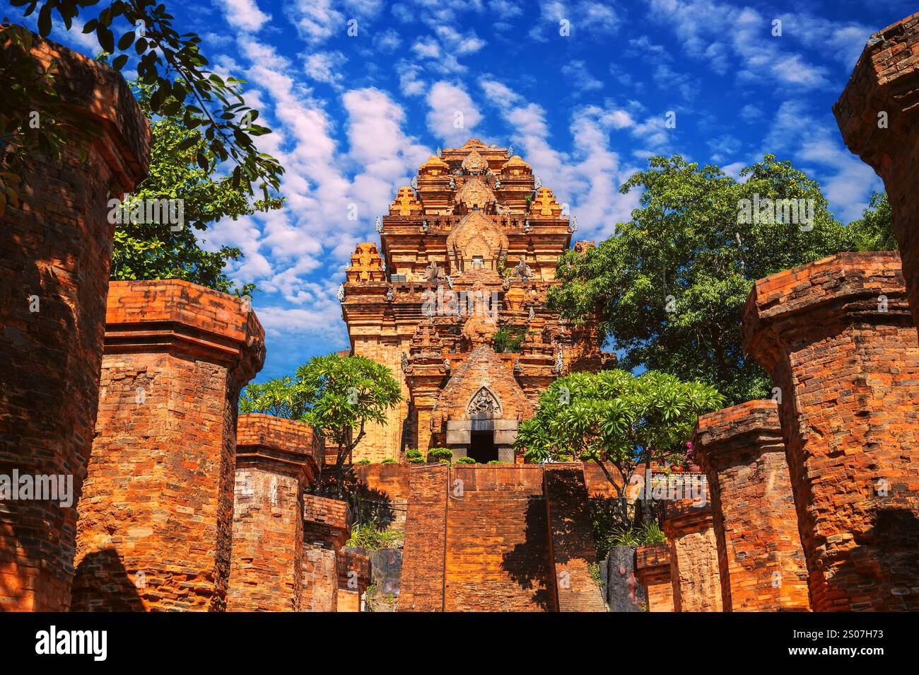 ancient Po Nagar Cham Towers in Nha Trang in Vietnam in summer ...