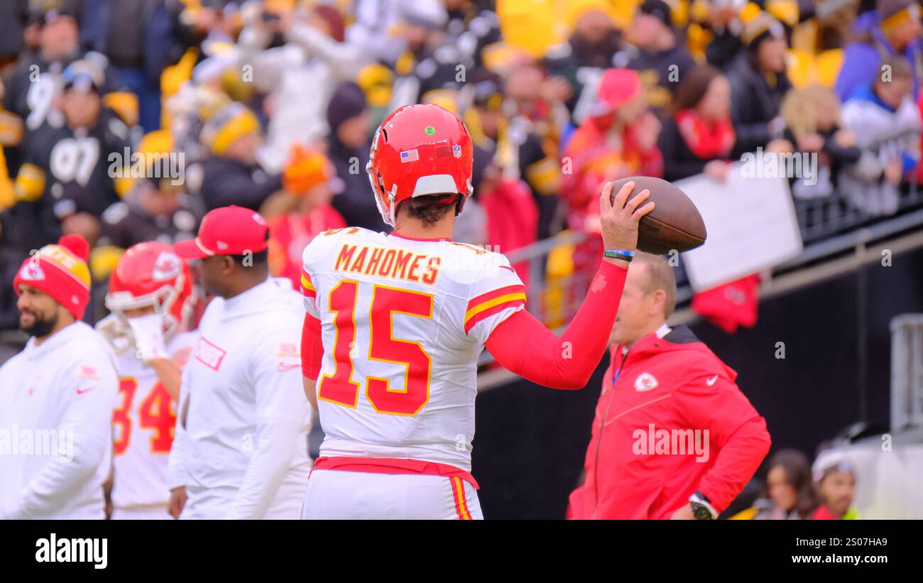 Pittsburgh, PA, USA. 25th Dec, 2024. Patrick Mahomes #15 during the ...