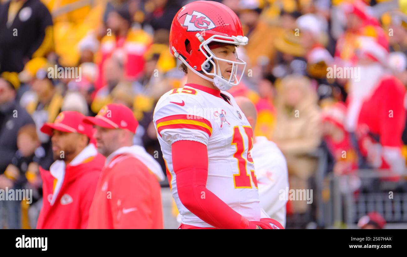 December 25, 2024: Patrick Mahomes #15 during the Steelers vs Chiefs in ...