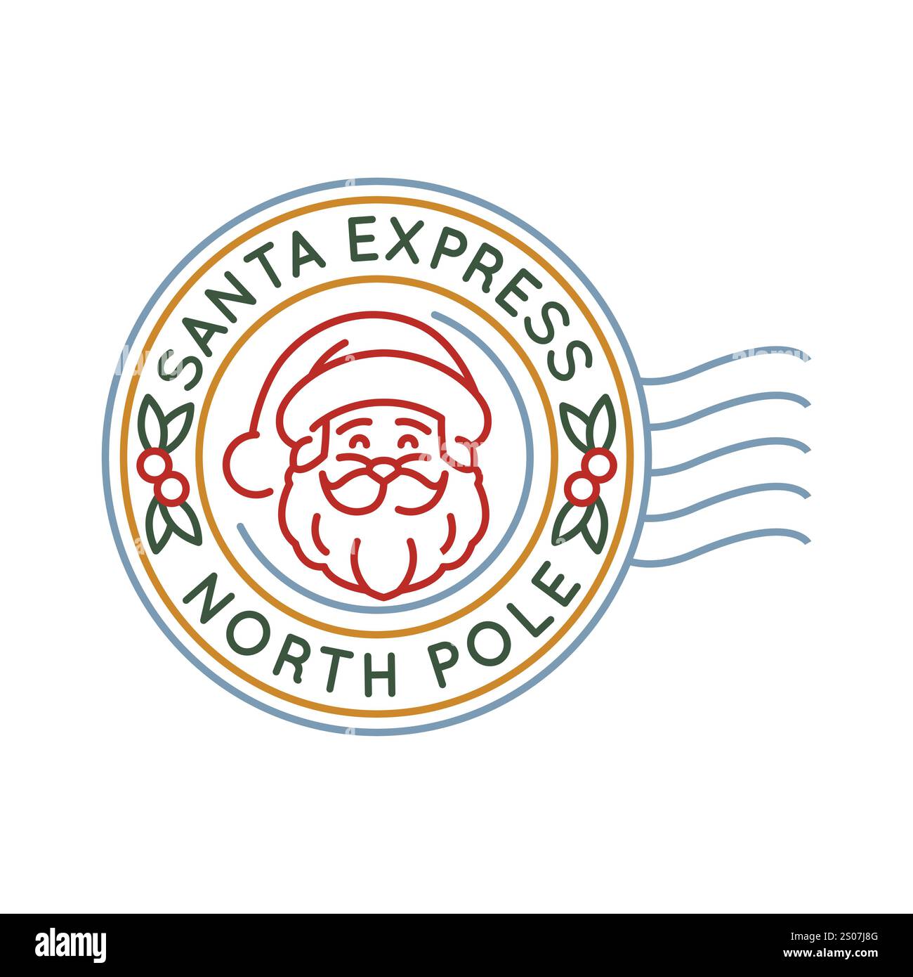 Simple Logo with Santa Express North Pole icon Stock Vector Image & Art ...
