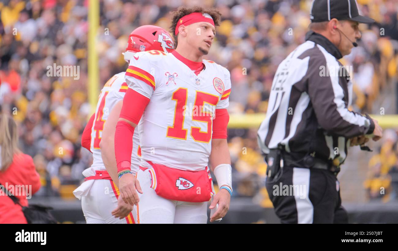 December 25, 2024: Patrick Mahomes #15 during the Steelers vs Chiefs in ...