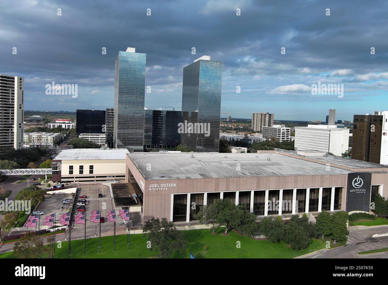 A general overall aerial view of the Joel Osteen Ministries at the ...