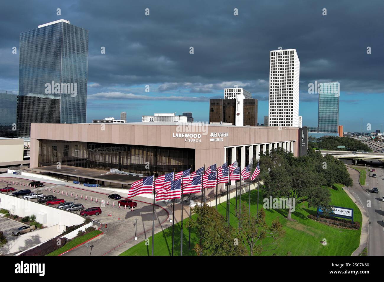 A general overall aerial view of the Joel Osteen Ministries at the ...