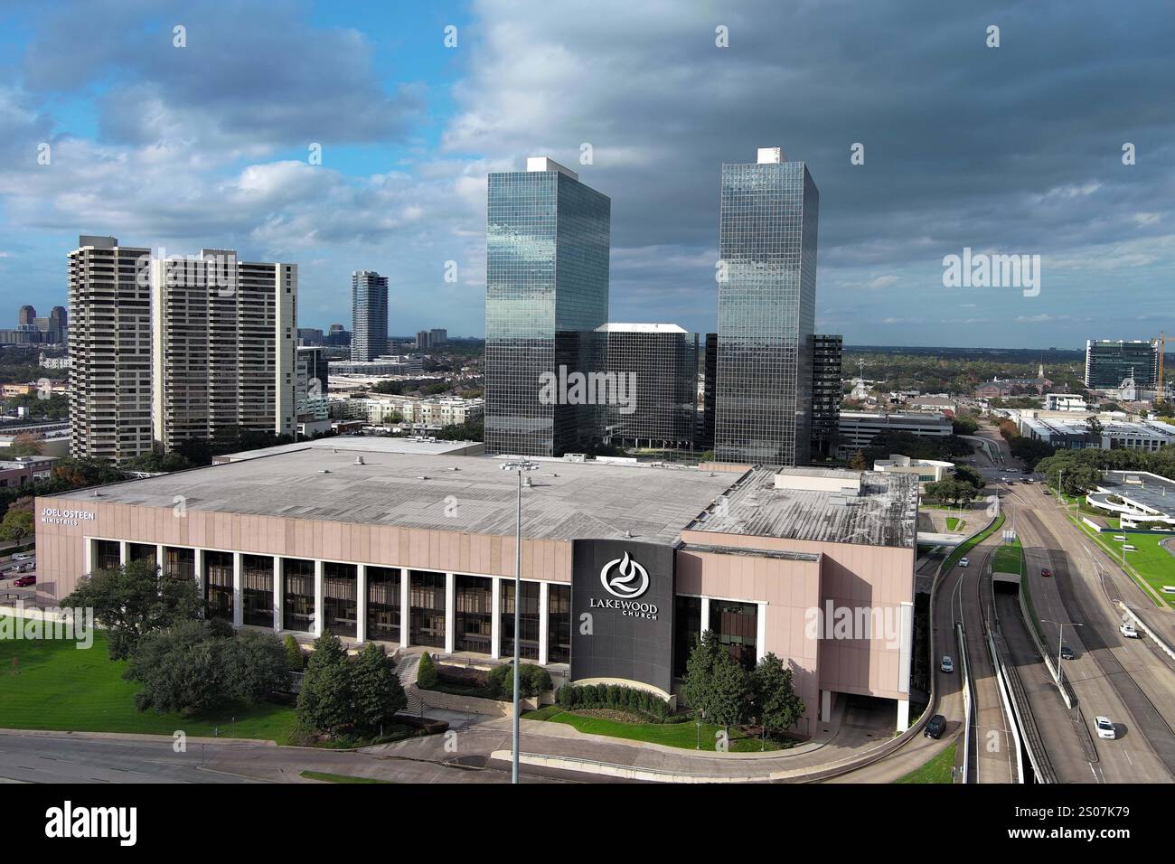 A general overall aerial view of the Joel Osteen Ministries at the ...