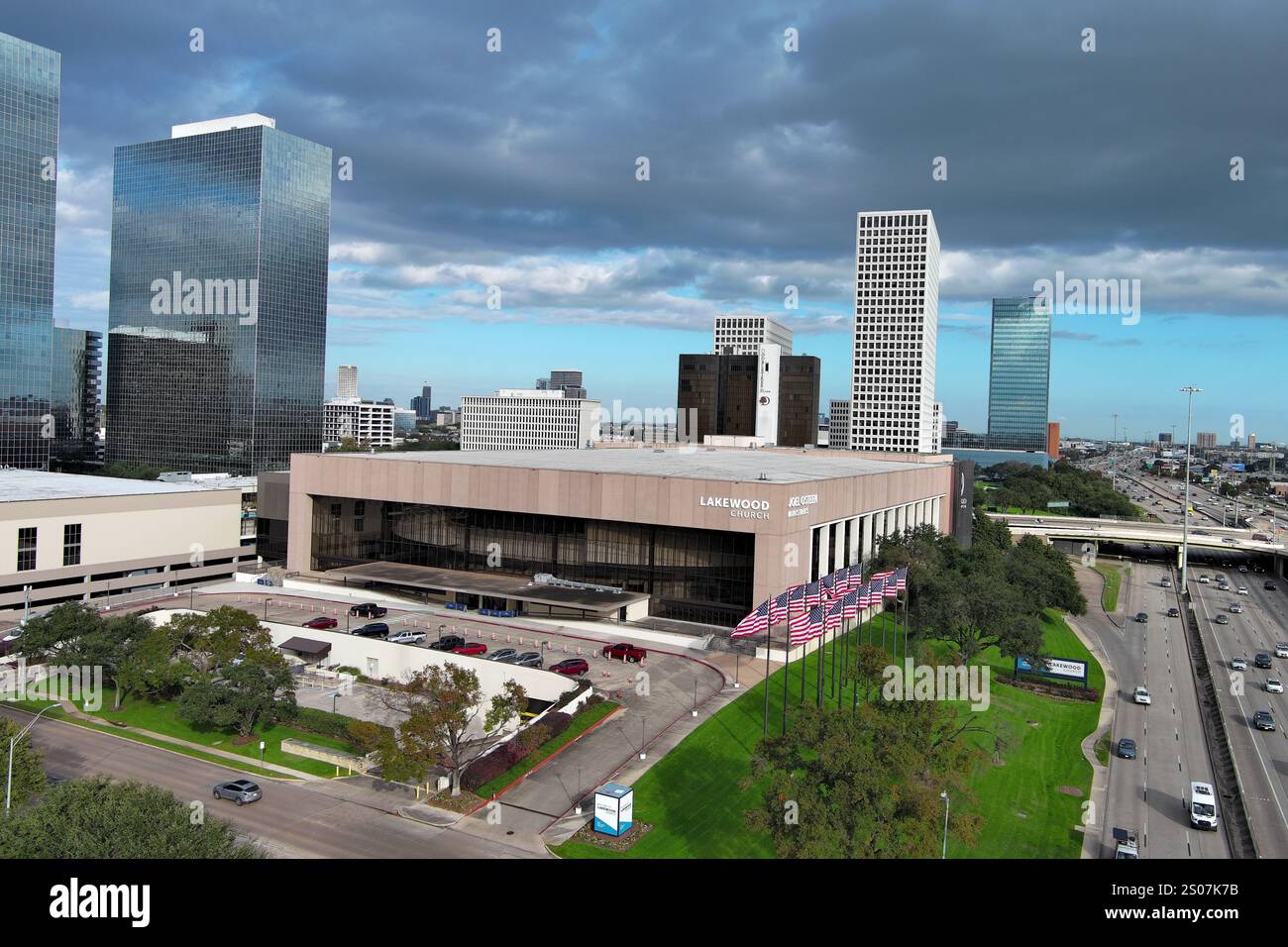 A general overall aerial view of the Joel Osteen Ministries at the ...