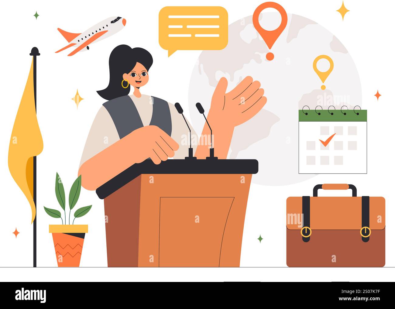 Diplomat Profession Vector Illustration Featuring International ...