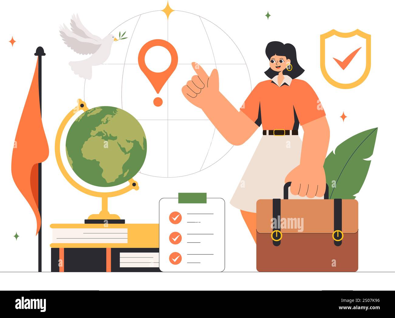Diplomat Profession Vector Illustration Featuring International ...