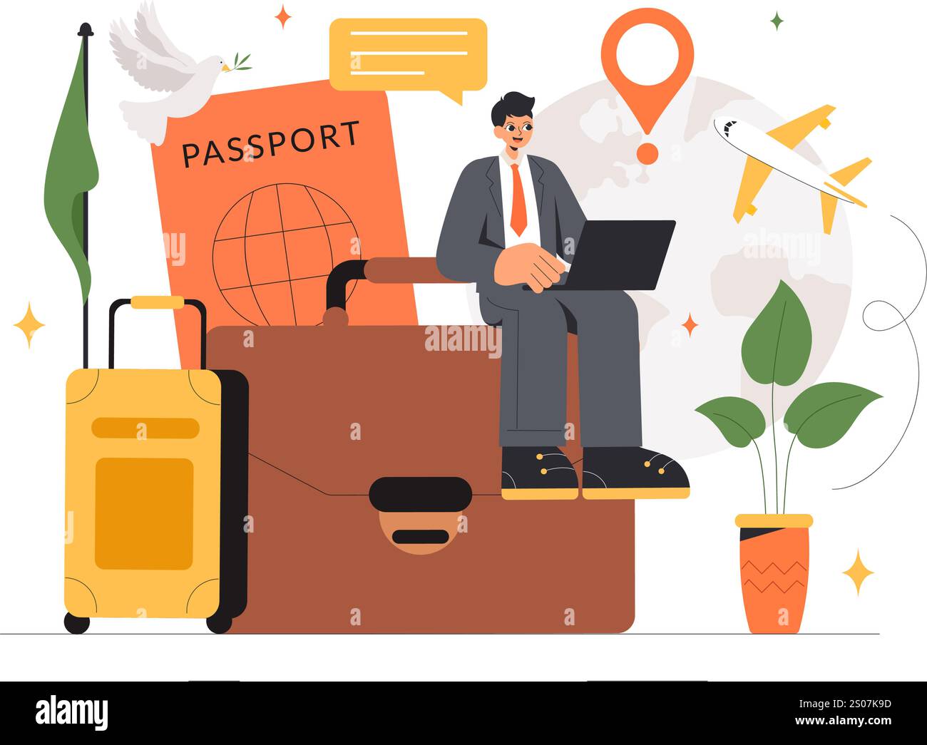Diplomat Profession Vector Illustration Featuring International ...