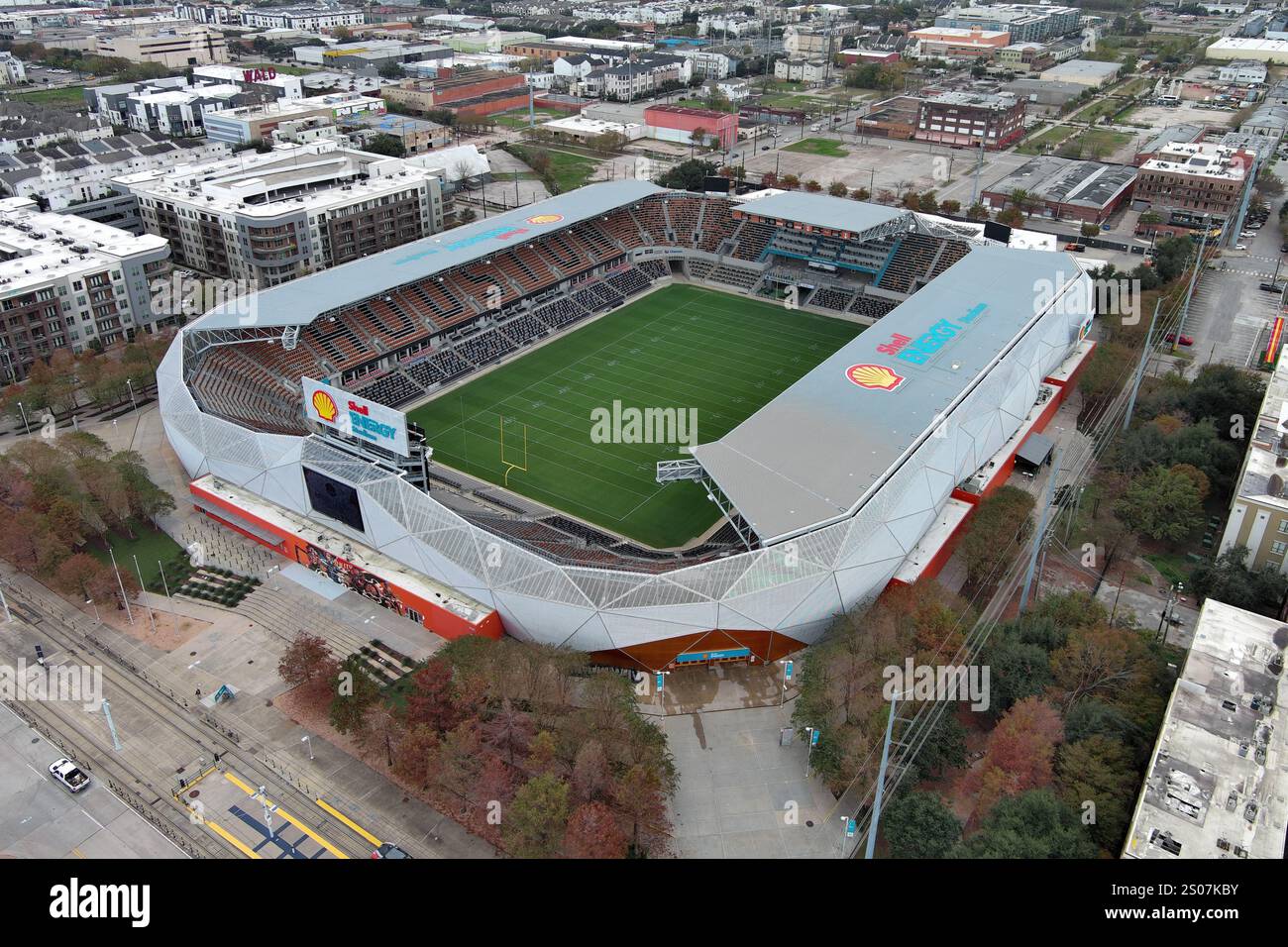 A general overall aerial view of Shell Energy Stadium, Monday, Dec. 23 ...