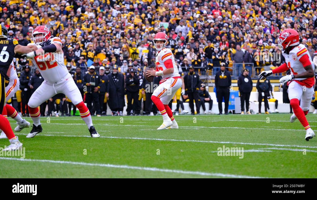 December 25, 2024: Patrick Mahomes #15 during the Steelers vs Chiefs in ...
