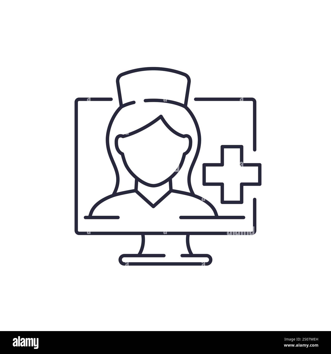 Virtual doctor icon outline Stock Vector Images - Alamy