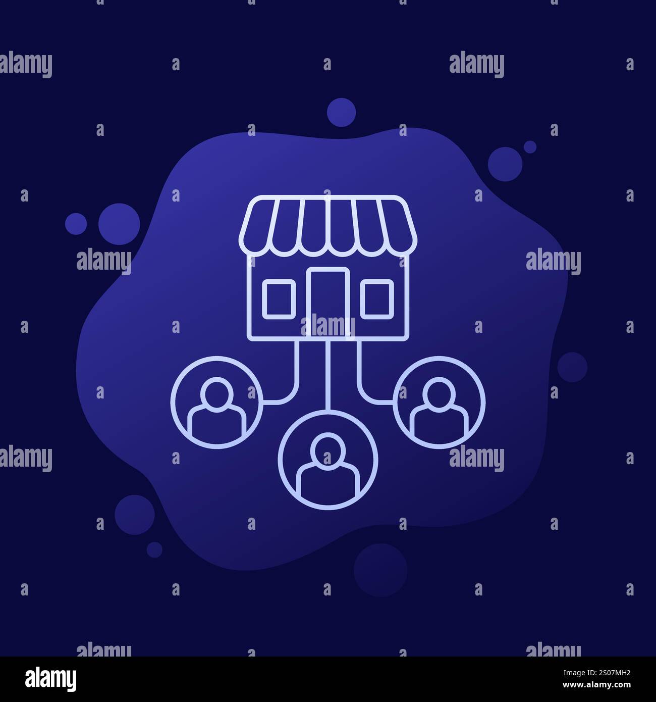 shop and customers, clients icon, line vector Stock Vector Image & Art ...