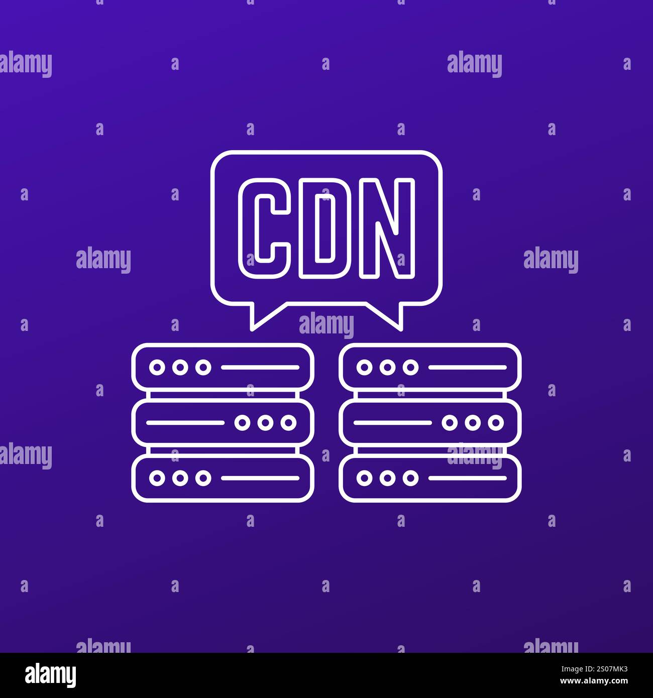 CDN icon, Content delivery network line vector Stock Vector Image & Art ...