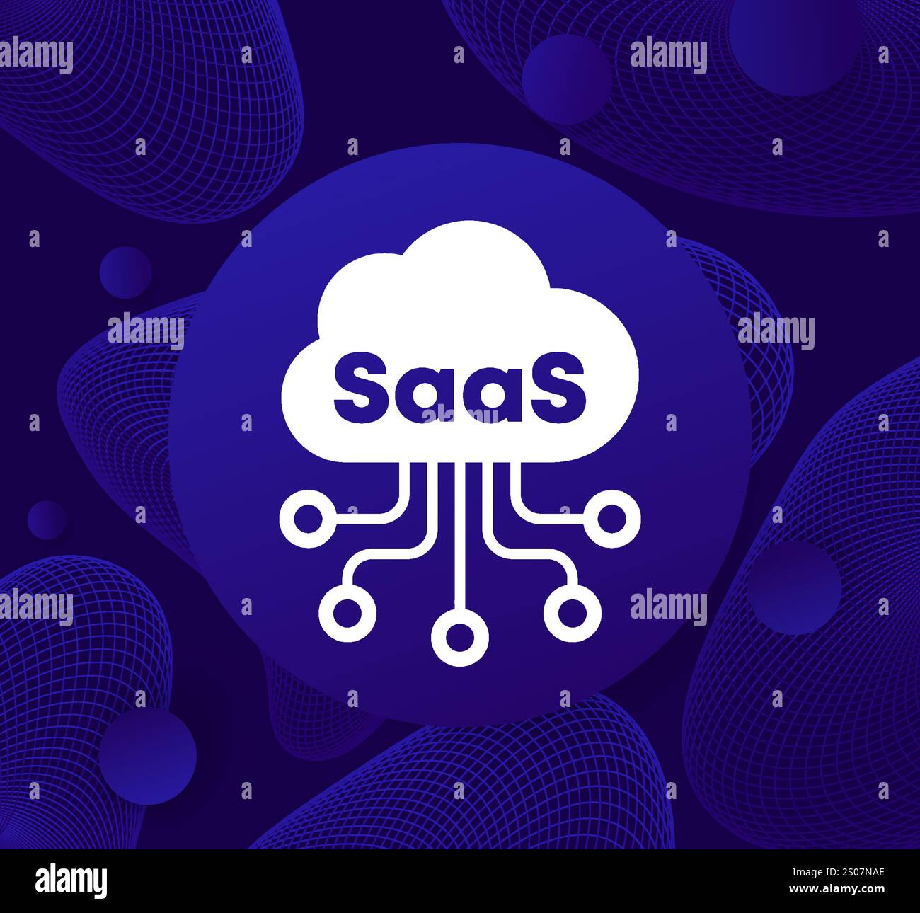 SaaS icon with a cloud, Software as a service Stock Vector Image & Art ...
