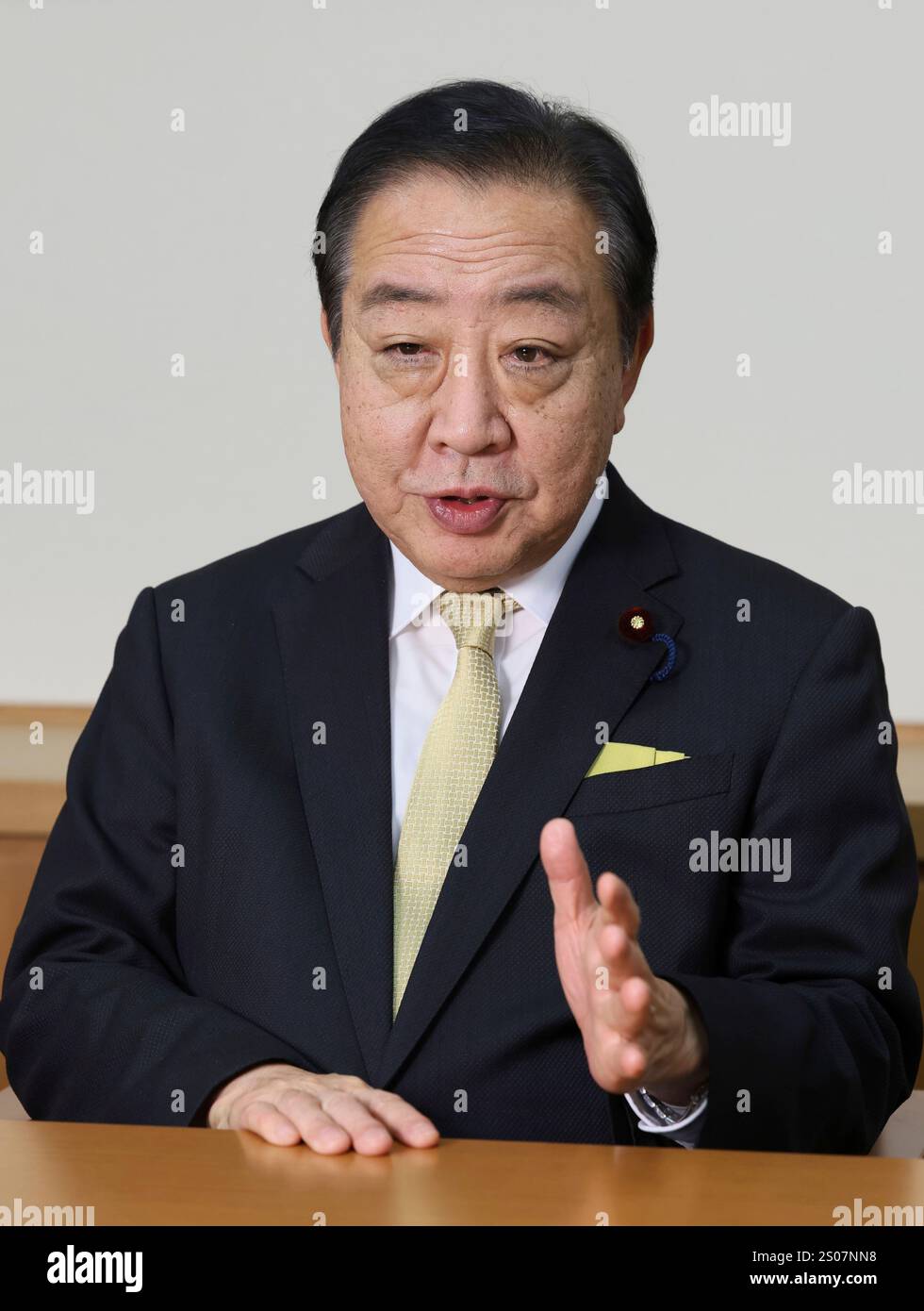 Yoshihiko Noda, leader of the Constitutional Democratic Party of Japan ...