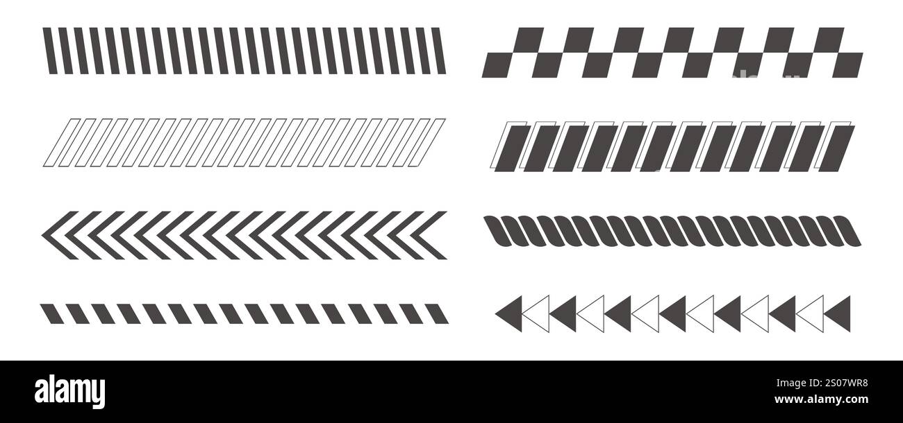 Slash line arrow grid, decorative diagonal divider. Geometric dashed ...