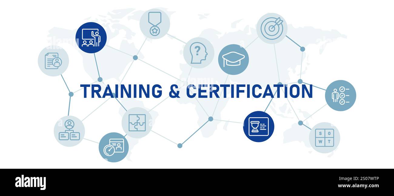 Training and Certification web header icon set learning academy ...