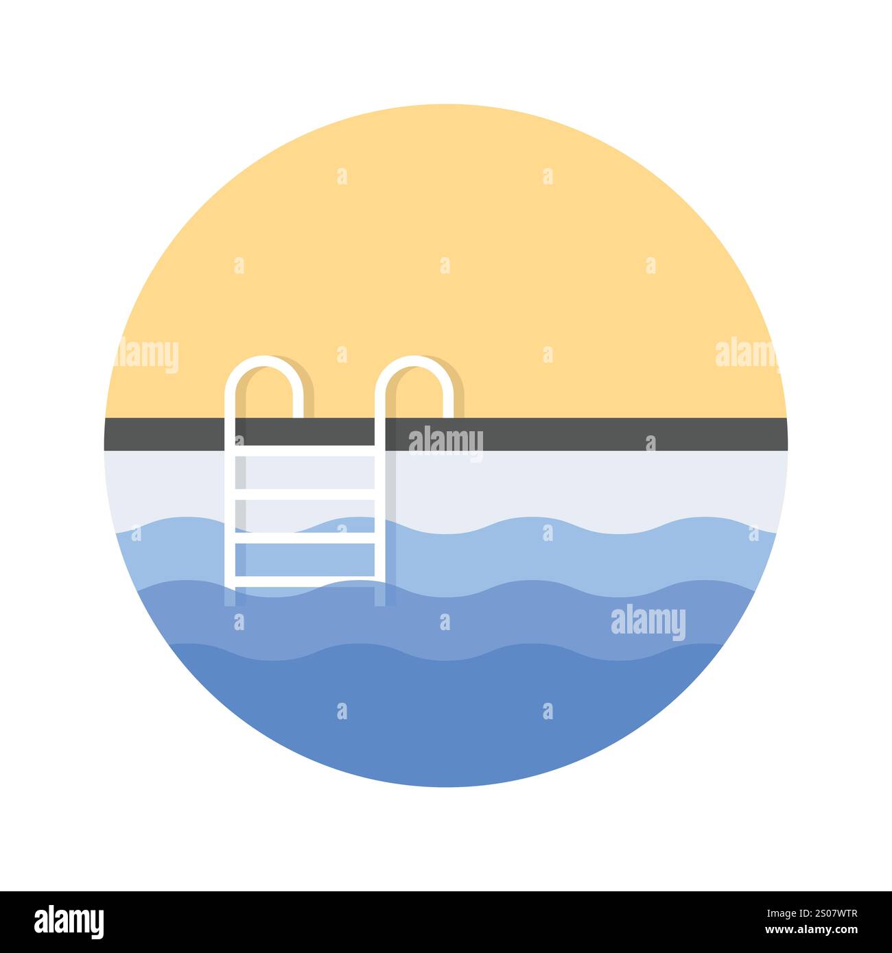 Swimming pool icon in flat design style, editable lap pool concept ...
