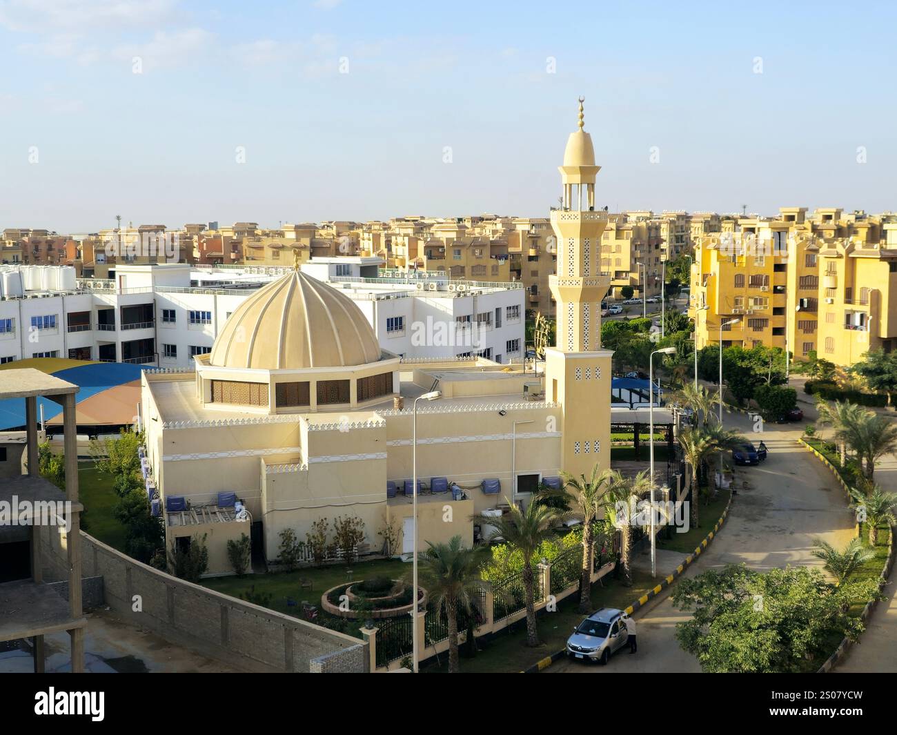 Cairo, Egypt, November 24 2024: The Exterior of a grand large mosque in ...
