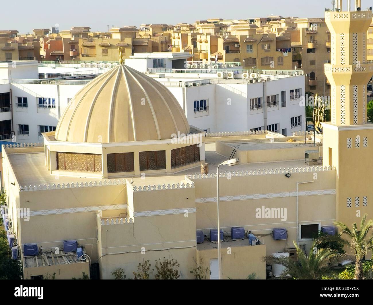 Cairo, Egypt, November 24 2024: The Exterior of a grand large mosque in ...