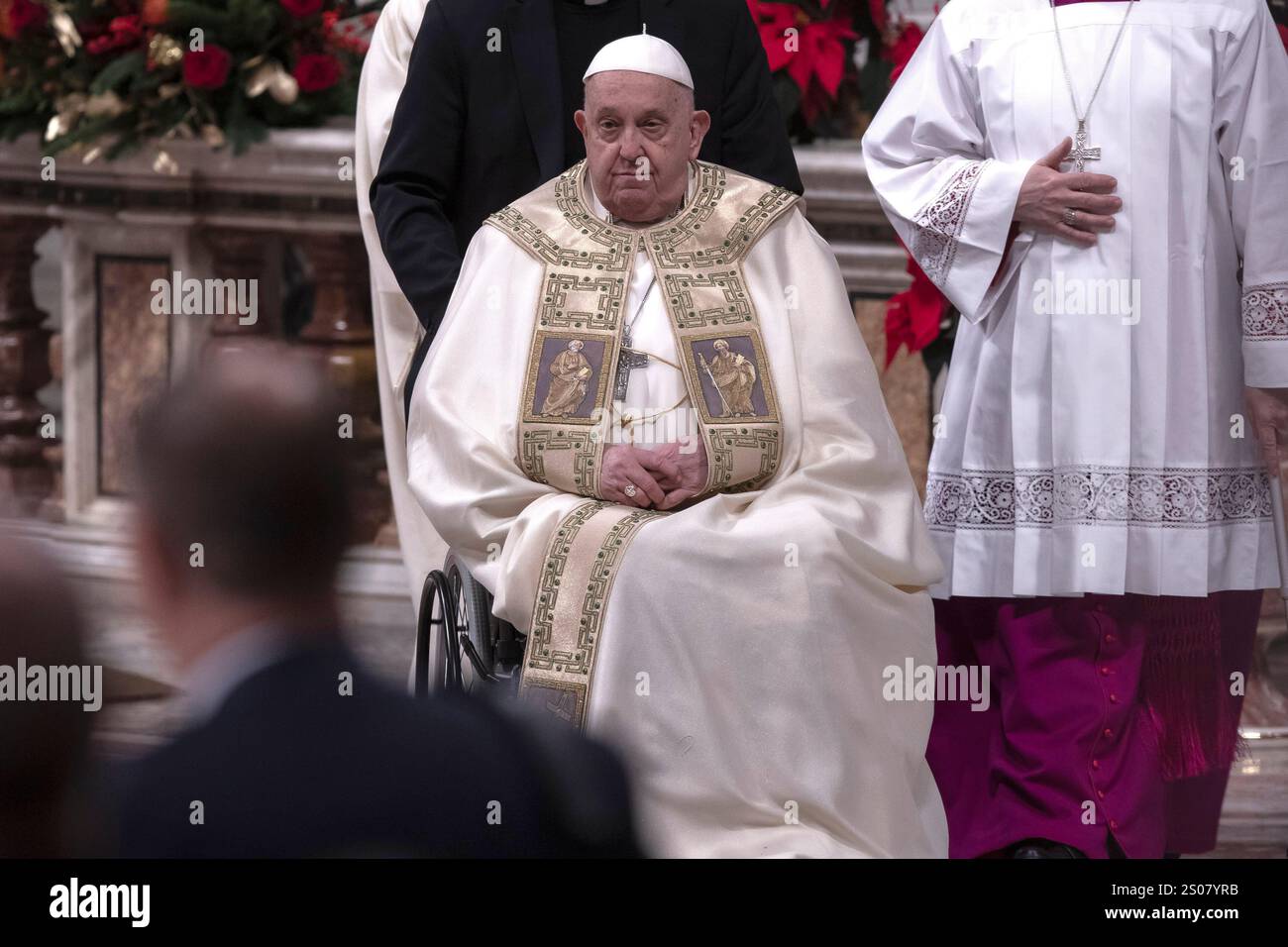 Vatican City, Vatican, 24 December 2024. Pope Francis presides over the ...