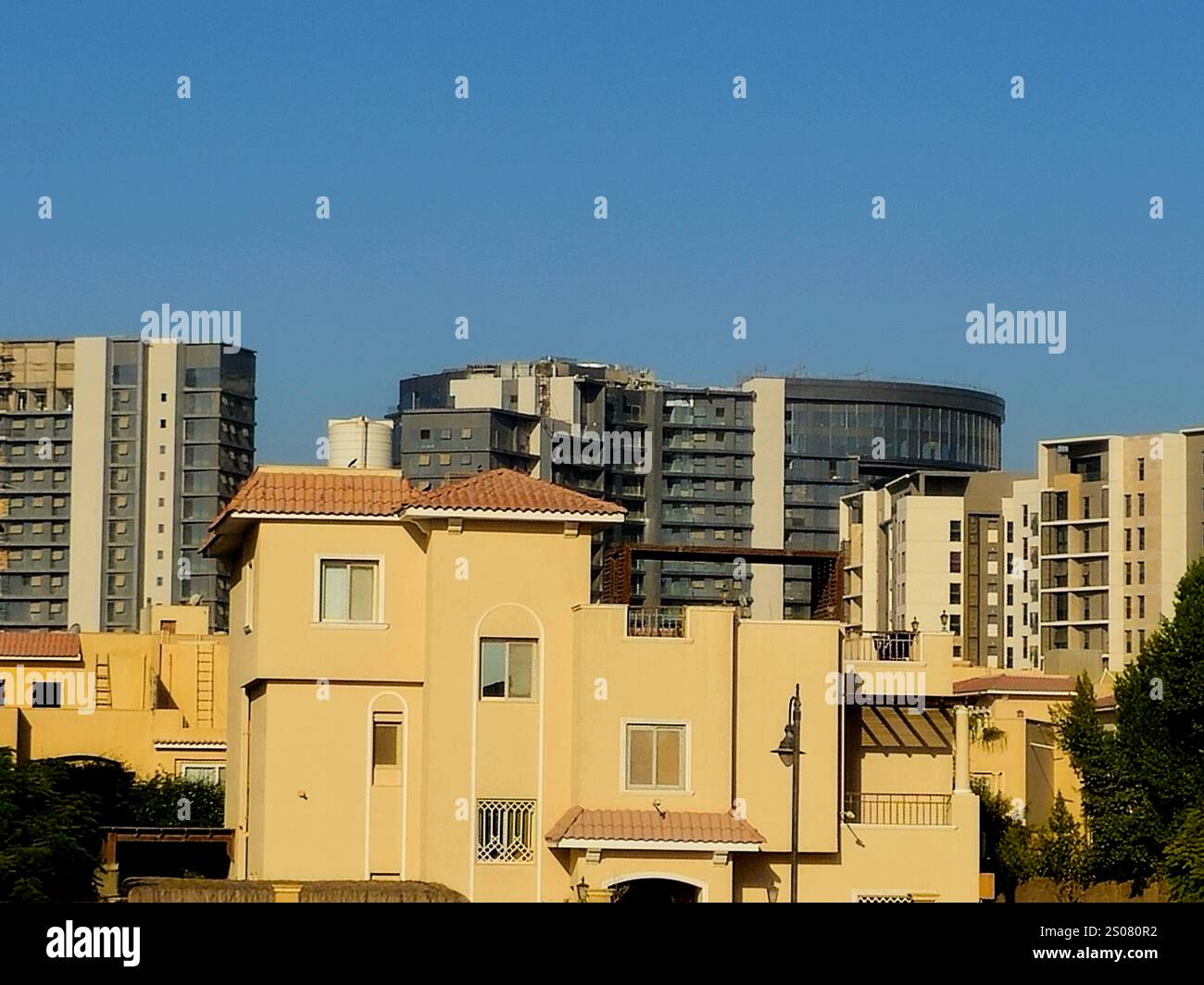 Giza, Egypt, November 22 2024: A construction site of new high rise in ...