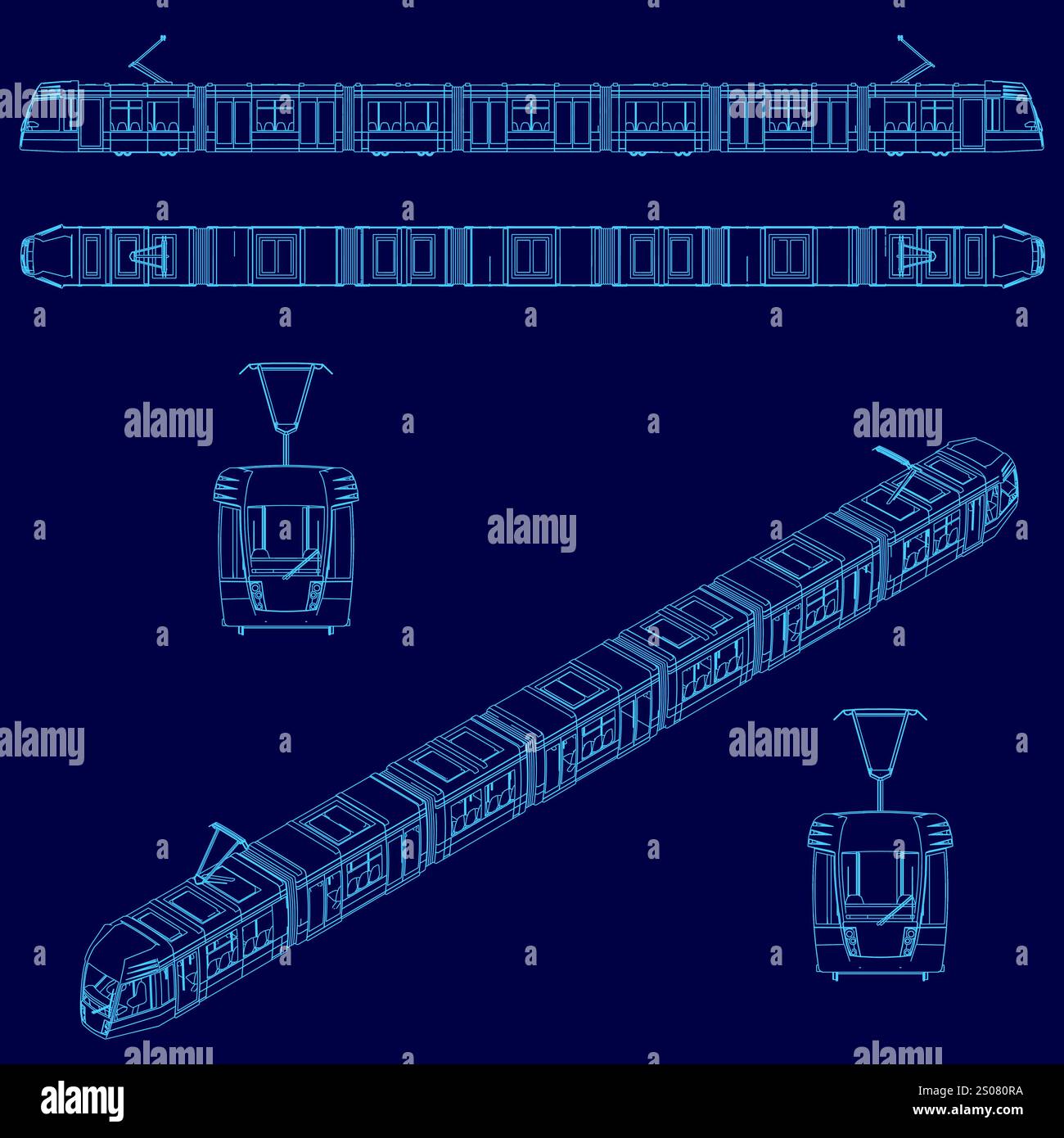 Passenger electric train in Stock Vector Images - Alamy