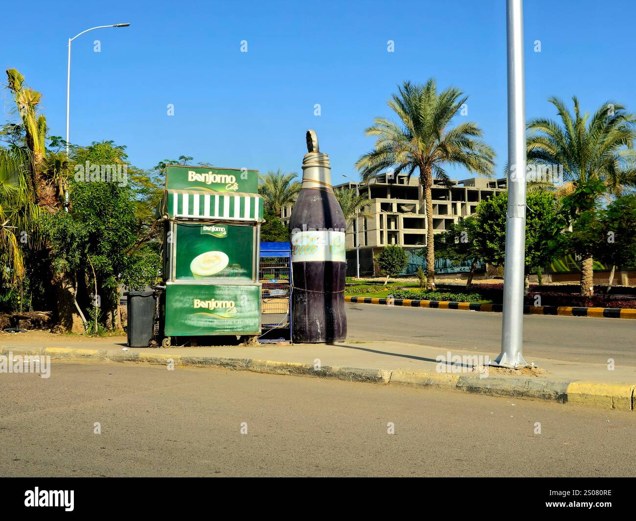 Giza, Egypt, November 22 2024: Bonjorno cafe kiosk stall for instant ...