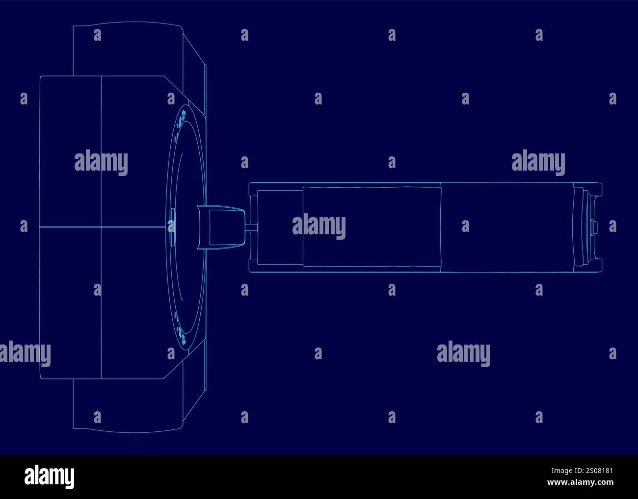 Blue drawing of a medical scan machine outline Stock Vector Image & Art ...